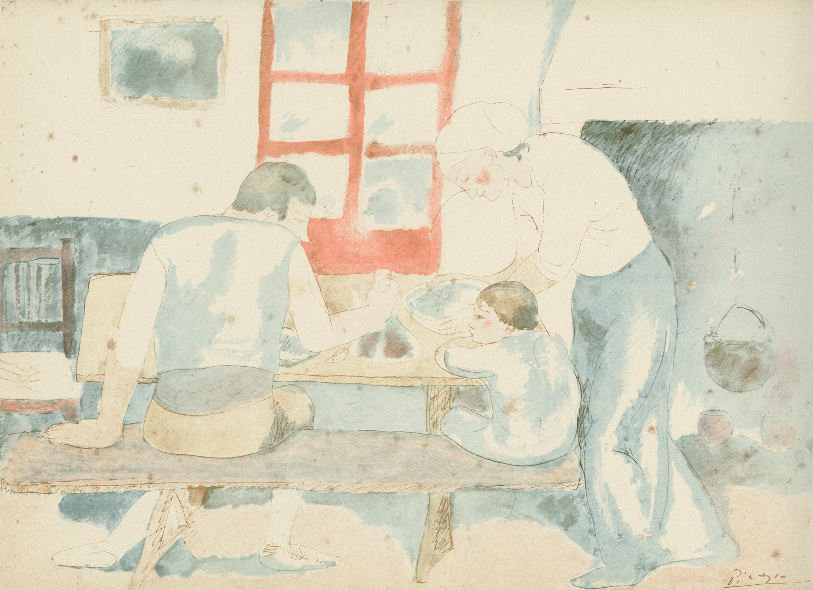 Pablo Picasso Family at Supper – Goldmark