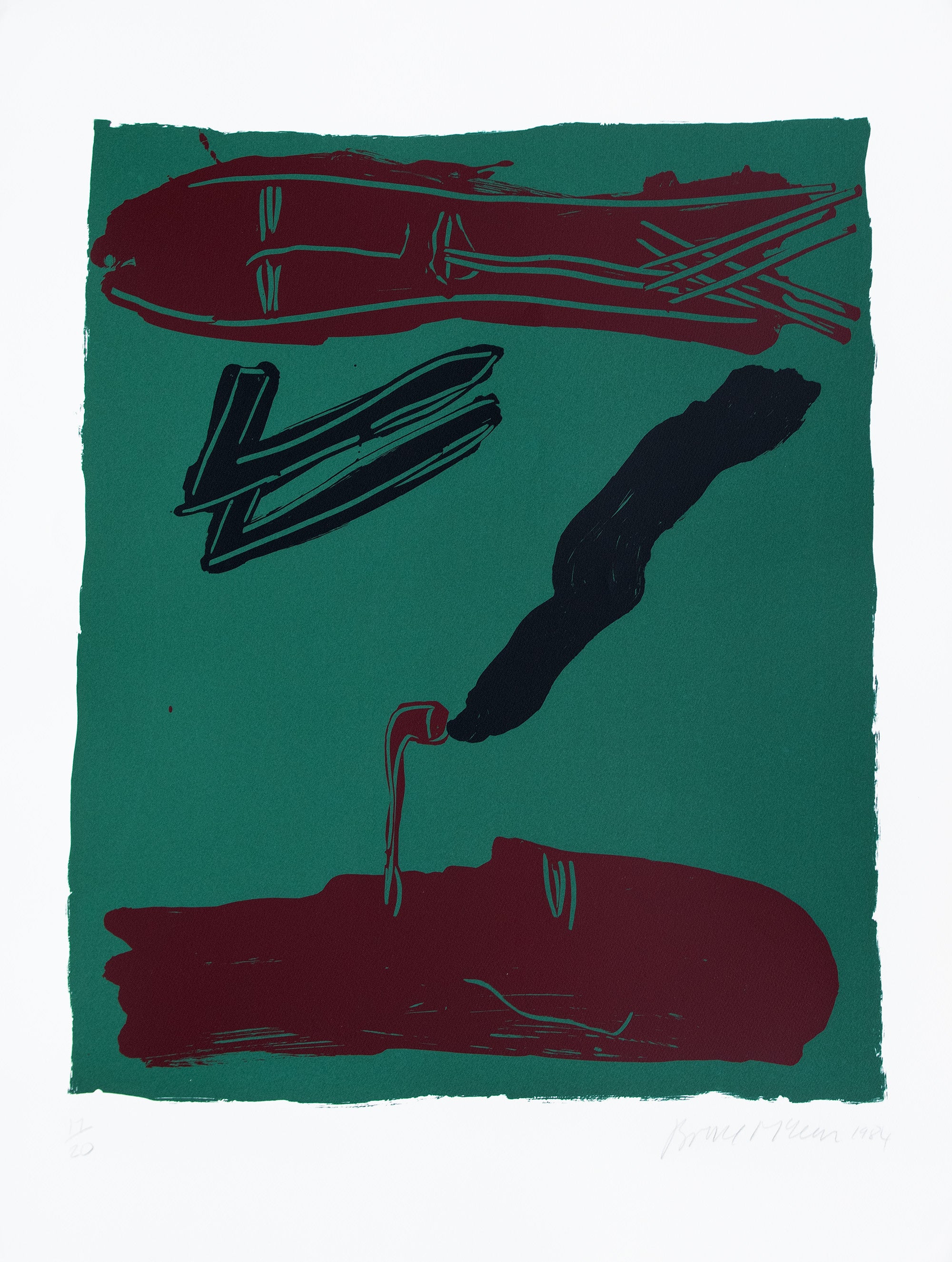 Bruce McLean Pipesmoker (green background) – Goldmark