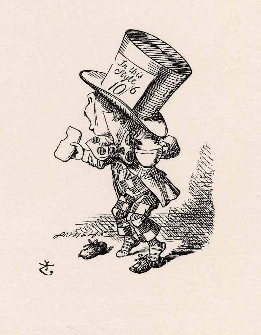 Sir John Tenniel The wretched Hatter trembled so, that he shook both ...