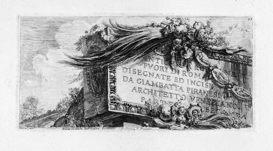 Giovanni Battista Piranesi Title page: Roman Antiquities outside Rome ...