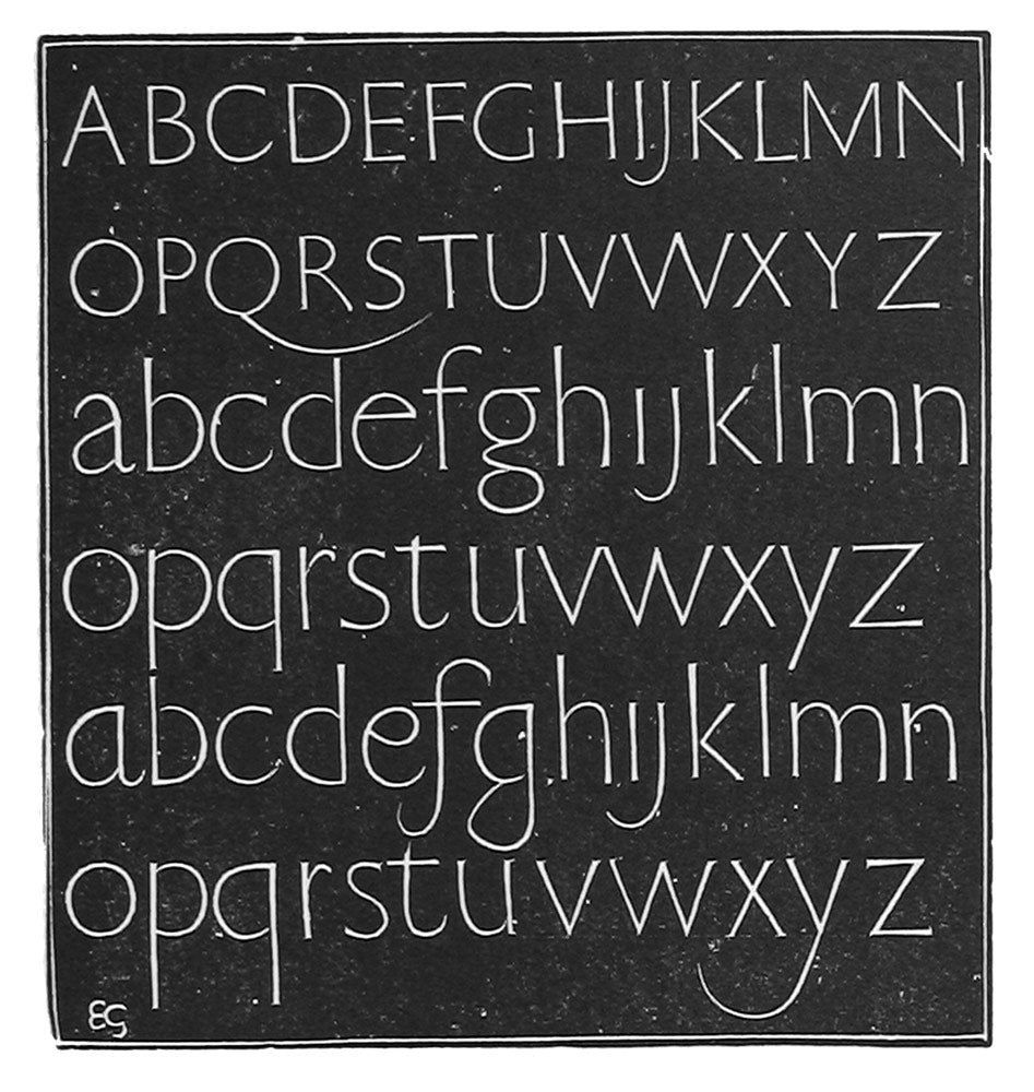 Eric Gill Alphabet: Caps, lower case and italics – Goldmark