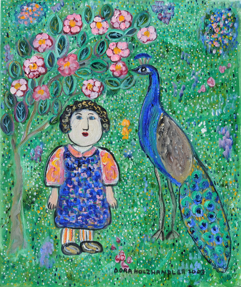 Dora Holzhandler Little Girl with Peacock – Goldmark