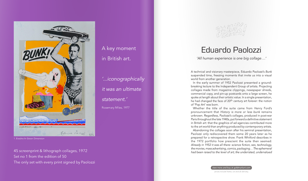 Eduardo Paolozzi Bunk Book – Goldmark