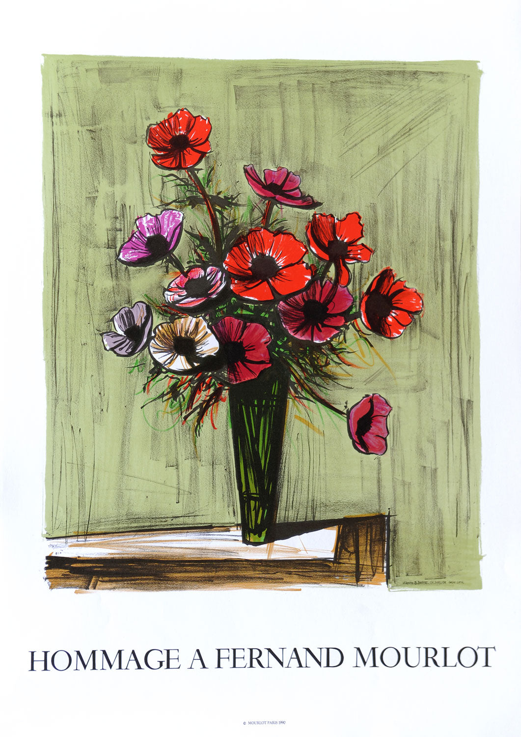Bernard Buffet Hommage Fernand Mourlot (Vase of Anenomies) – Goldmark