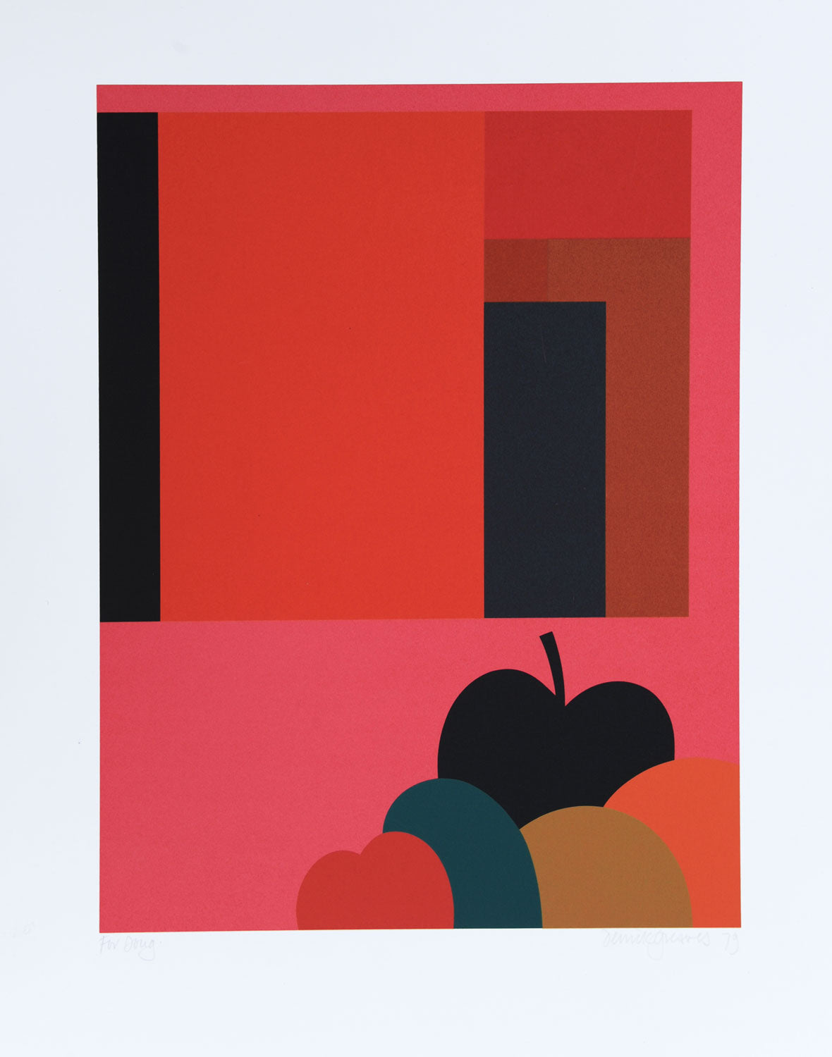 Derrick Greaves Abstract Painting with Fruit – Goldmark