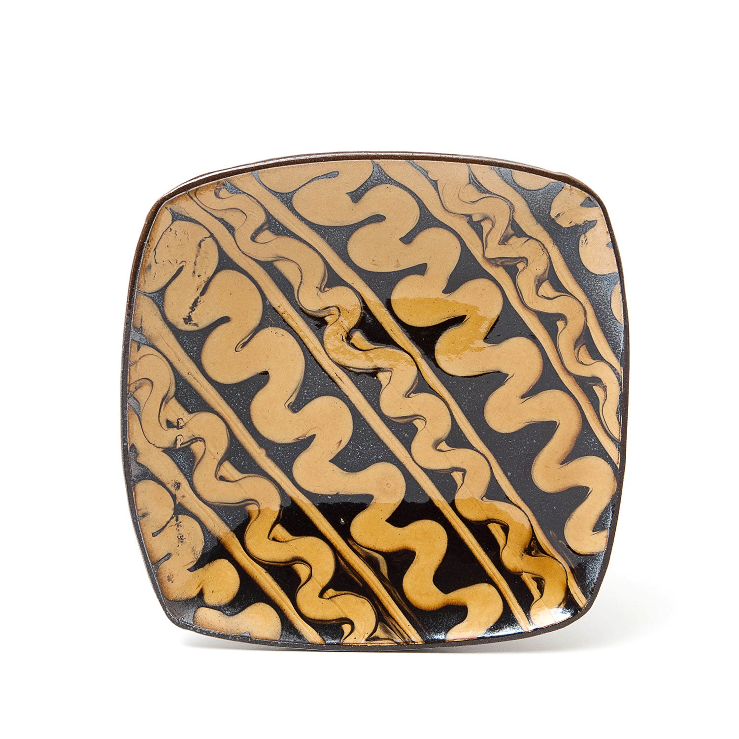 Press moulded square platter – Goldmark