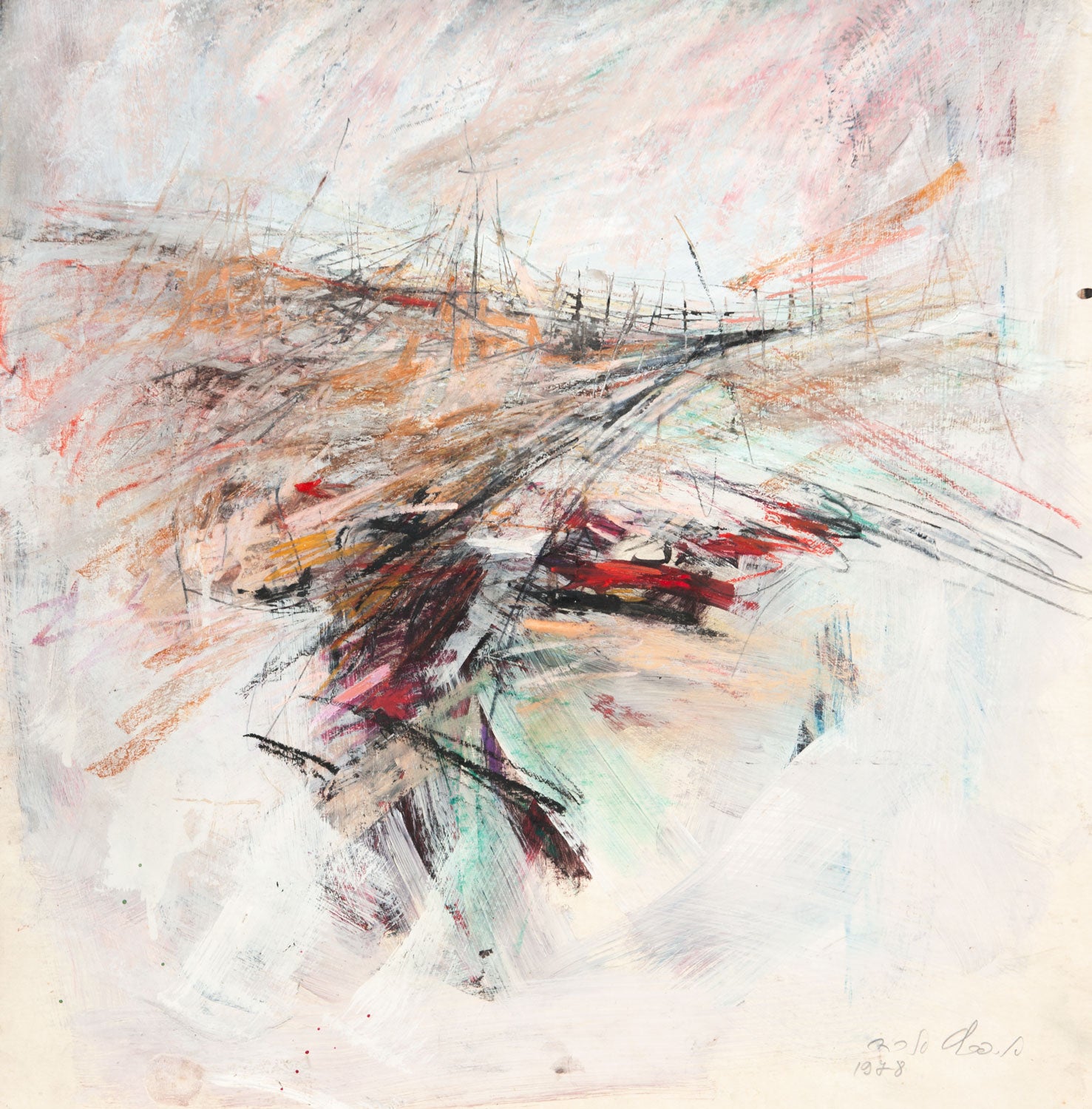 Esther Peretz-Arad Abstract Landscape – Goldmark