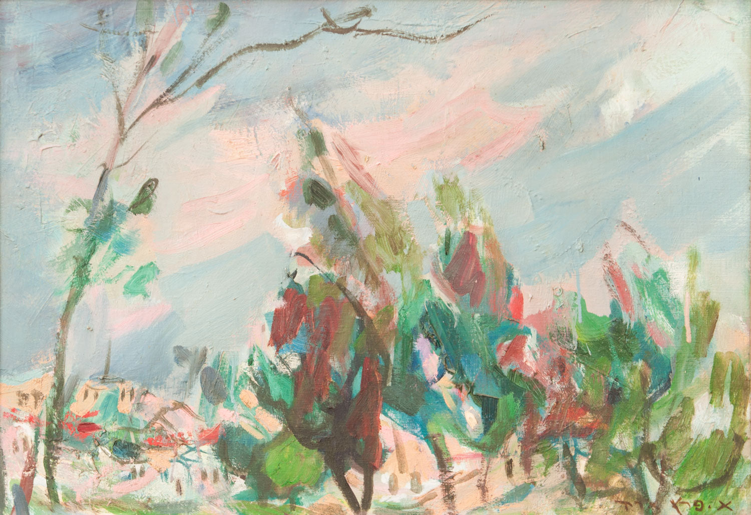 Esther Peretz-Arad Landscape with Trees – Goldmark