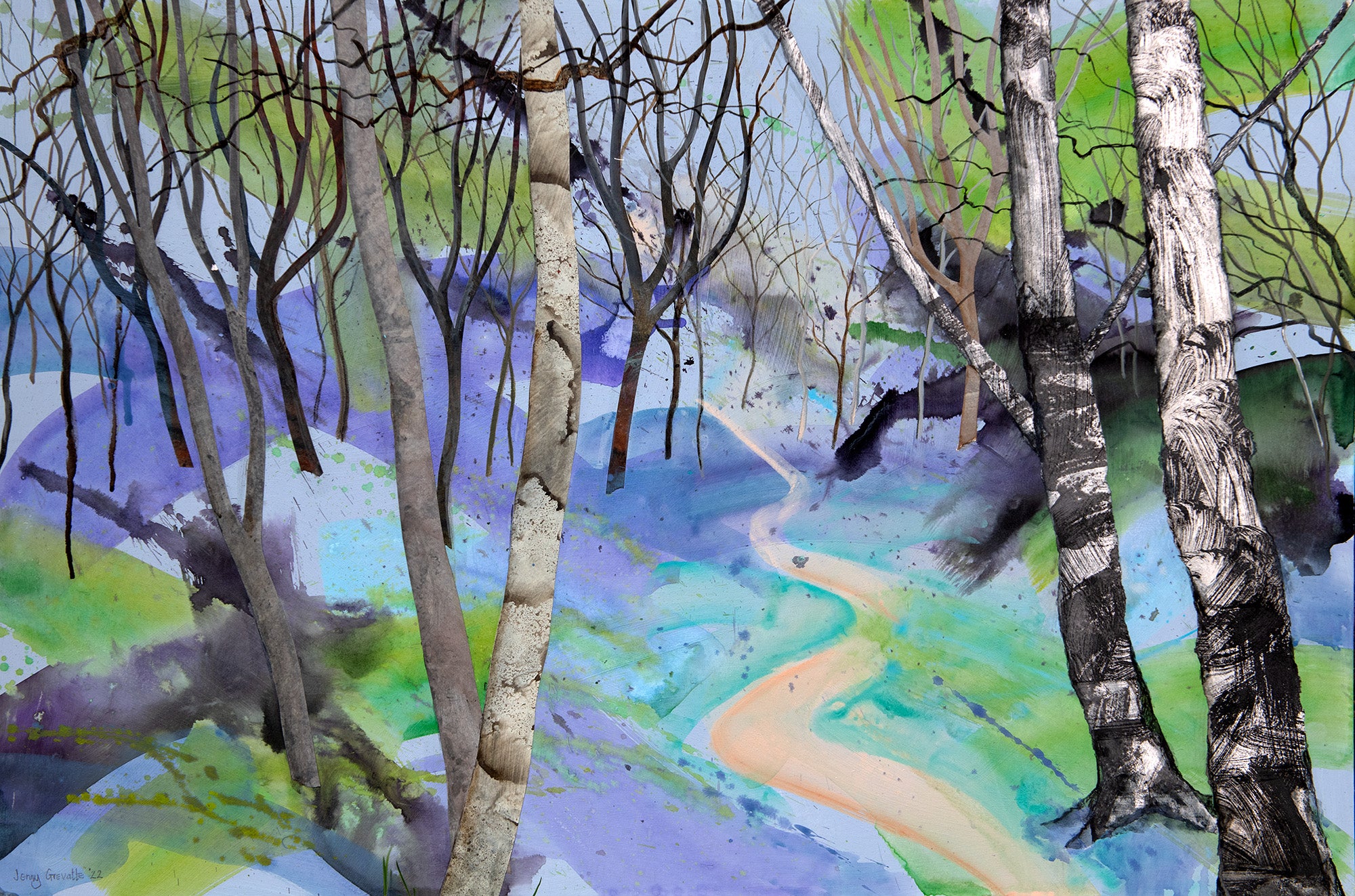 Jenny Grevatte Walking Through the Bluebells – Goldmark