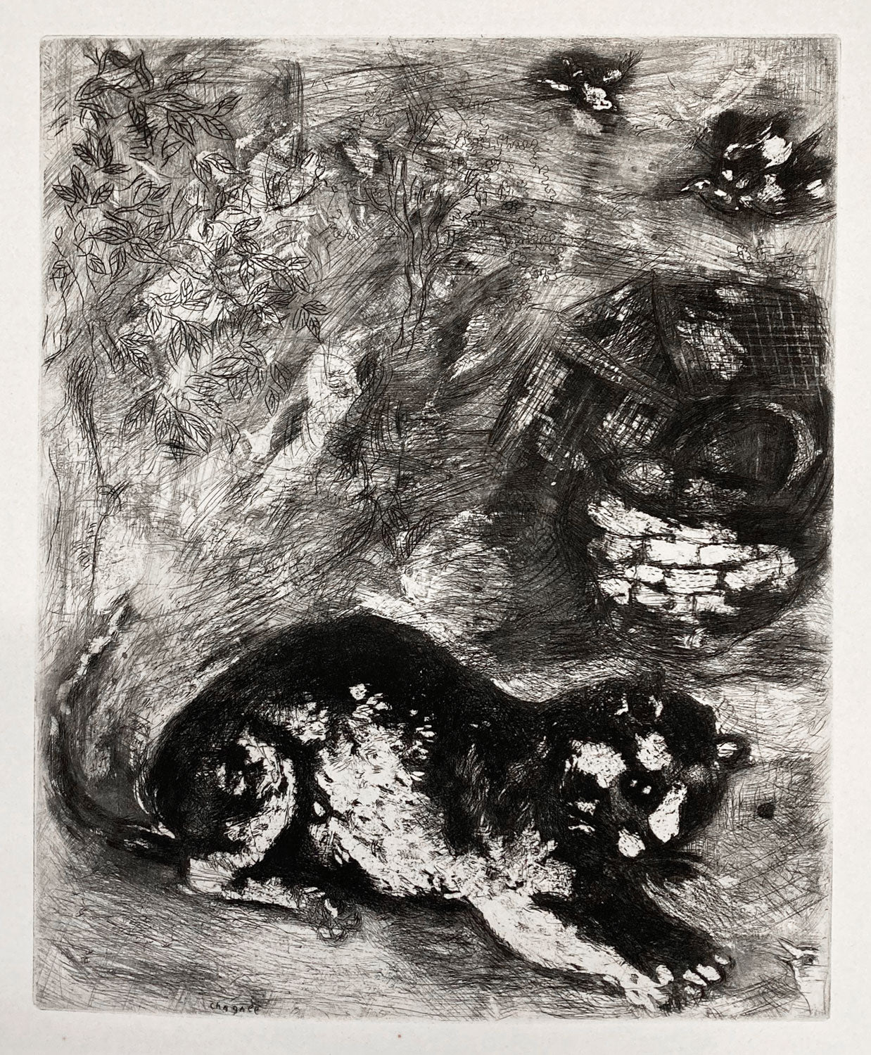 Marc Chagall The Cat and the Two Sparrows – Goldmark