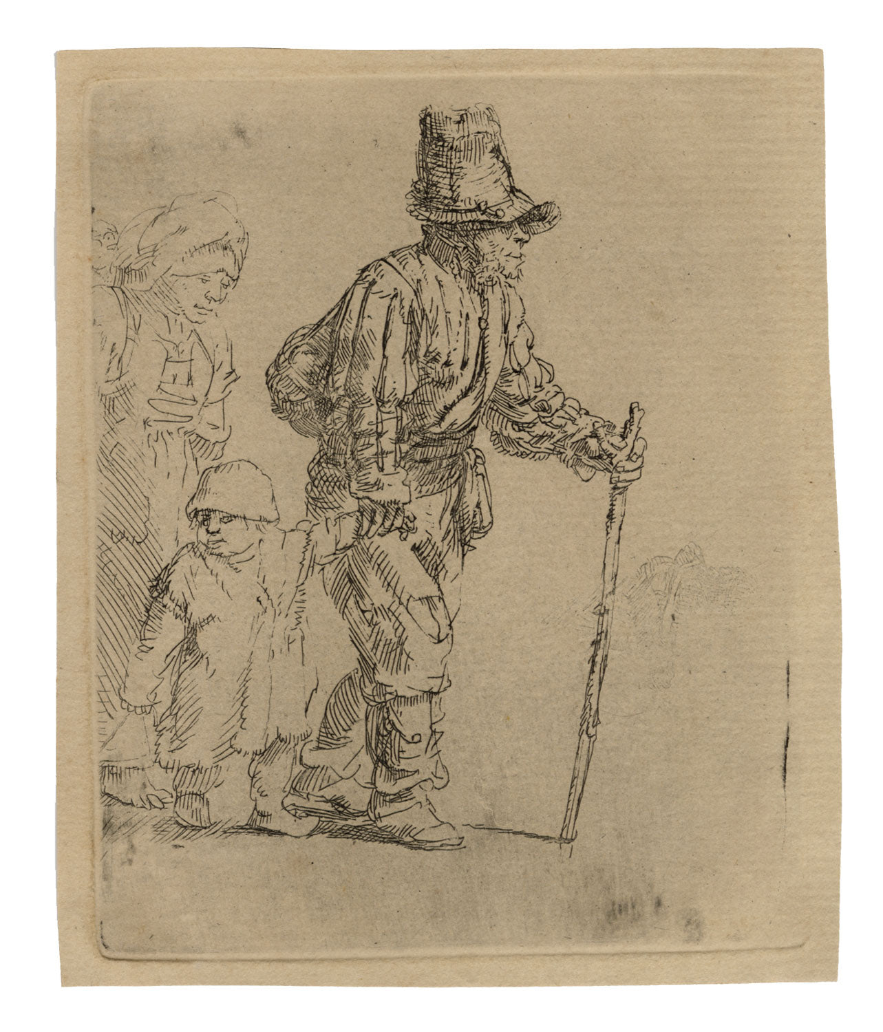 Rembrandt Peasant Family on the Tramp – Goldmark