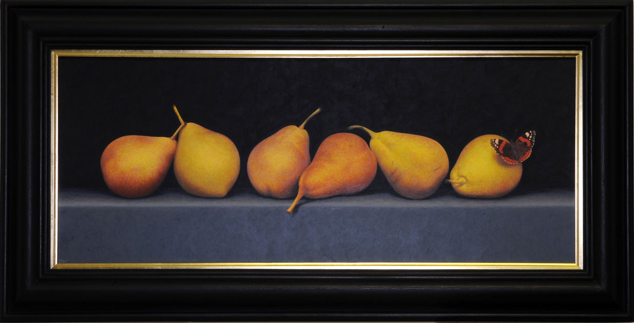 Dylan Waldron Six Pears with a Red Admiral – Goldmark
